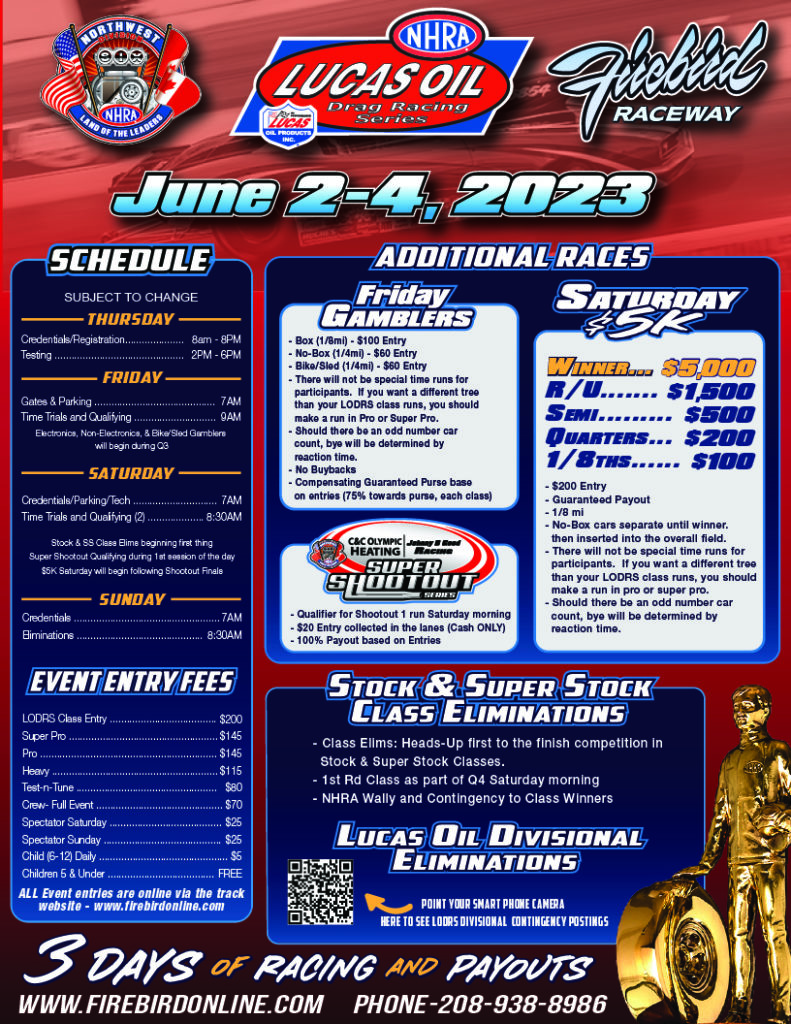 Lucas Oil Drag Race Series | June 2-4 | Firebird Raceway